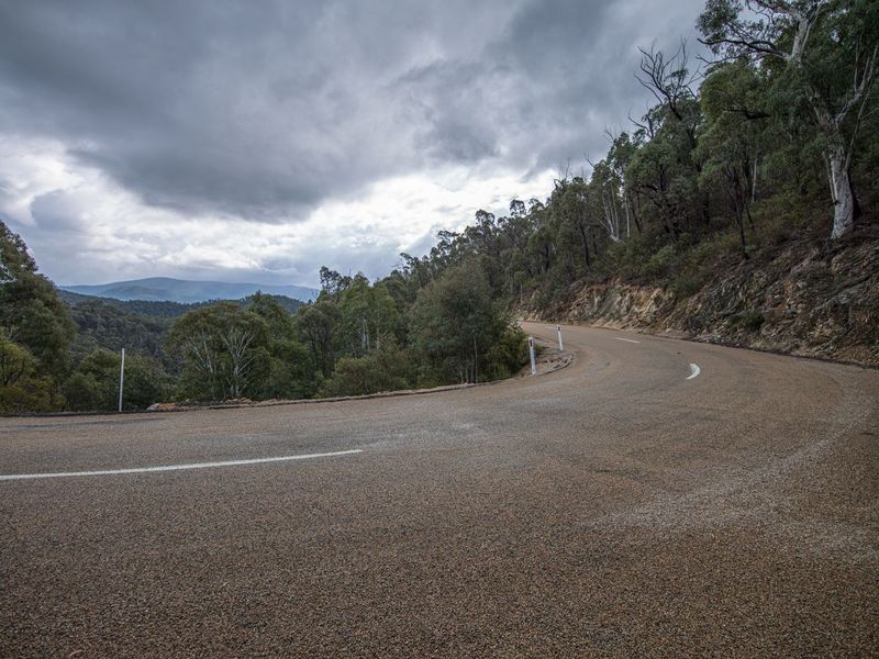 A Gloomy Grey Sky Over a Mountain Landscape HDRi Maps and Backplates
