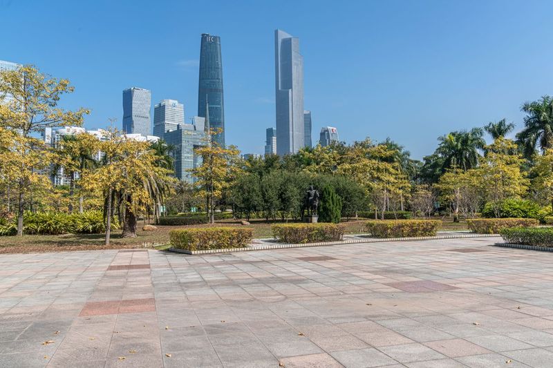 Guangzhou Cityscape in China With Clear Sky HDRi Maps and Backplates