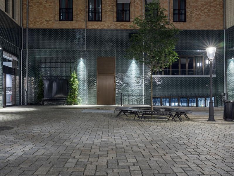 Hamburg Architecture: Modern Courtyard at Night HDRi Maps and Backplates