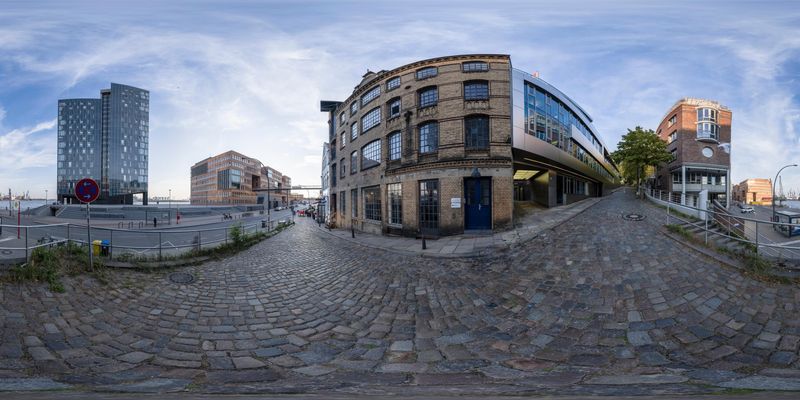 Hamburg, Germany: Exploring the Art District and Cobblestone Road HDRi ...