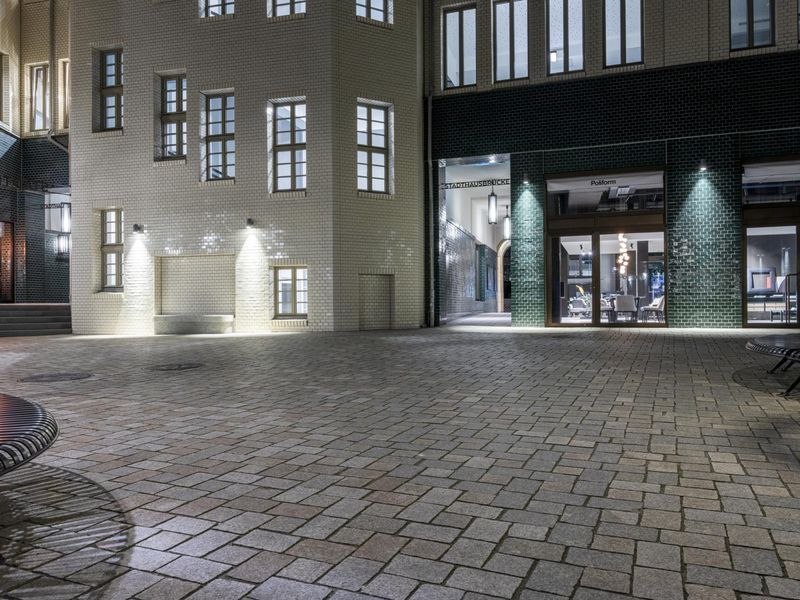 Hamburg, Germany: Classic Courtyard at Night HDRi Maps and Backplates