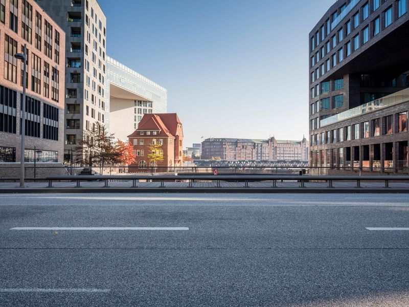 Hamburg Germany - Dawn Clear Sky HDRi Maps and Backplates