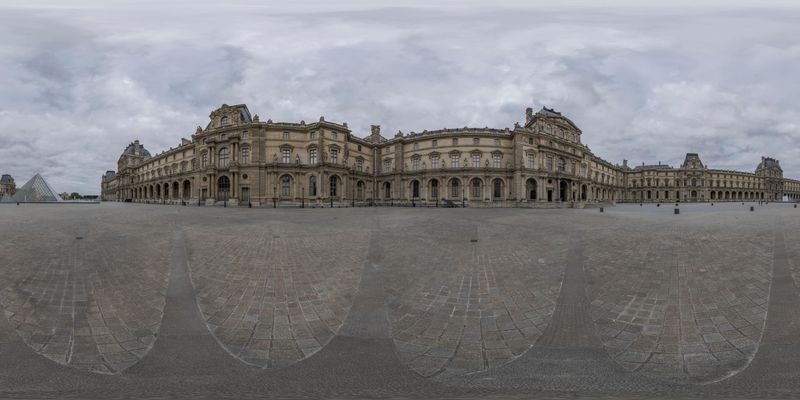 Historic Building in Paris: A Panoramic View HDRi Maps and Backplates