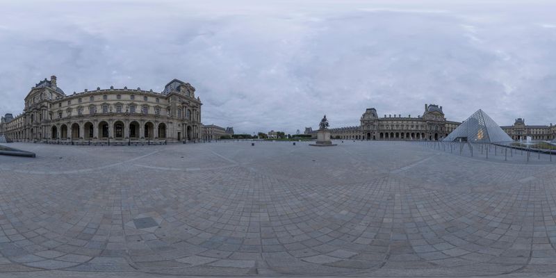Historic Town Square in Paris, France HDRi Maps and Backplates