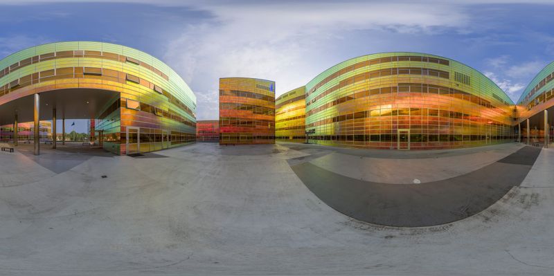 Architecture in Holland: Yellow Brick and Glass Windows HDRi Maps and ...