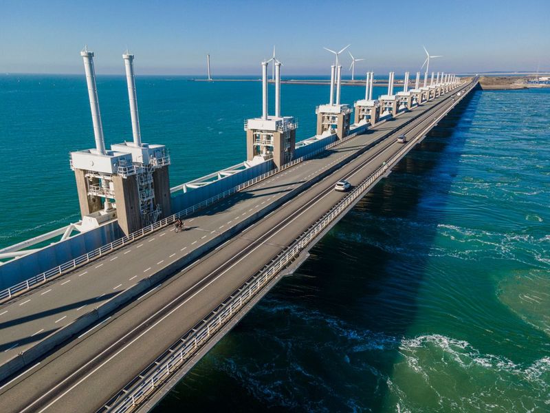 Holland Bridge: Ocean Aerial View HDRi Maps and Backplates