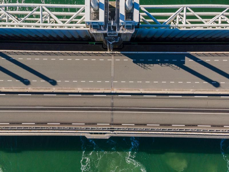 Holland Coastal Landscape with Elevated Bridge HDRi Maps and Backplates