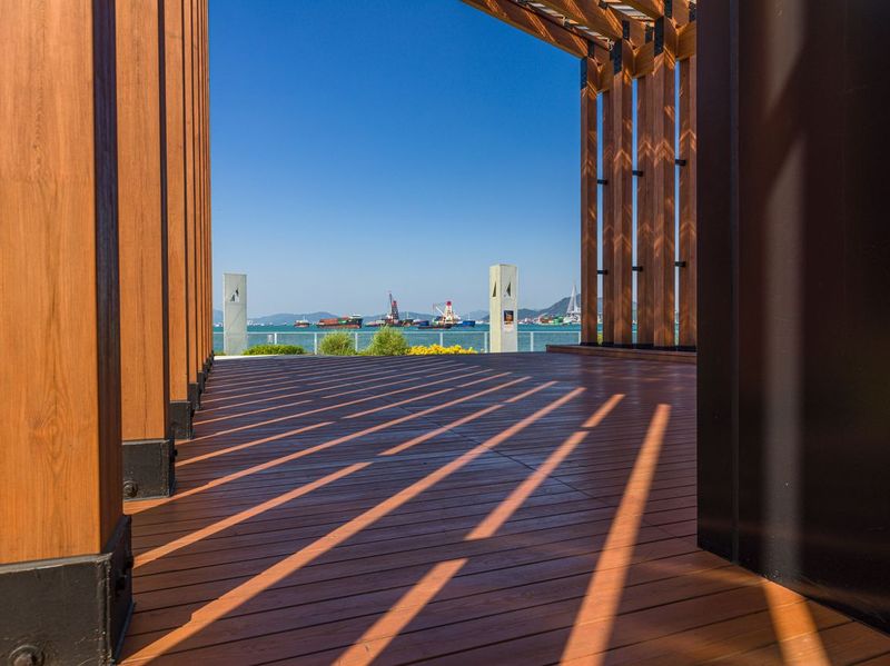 Open Space with Wood Floor in Hong Kong: Sunny Day HDRi Maps and Backplates