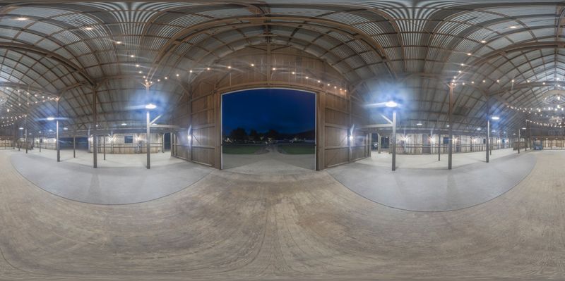Horse Arena in California with Wooden Floors HDRi Maps and Backplates