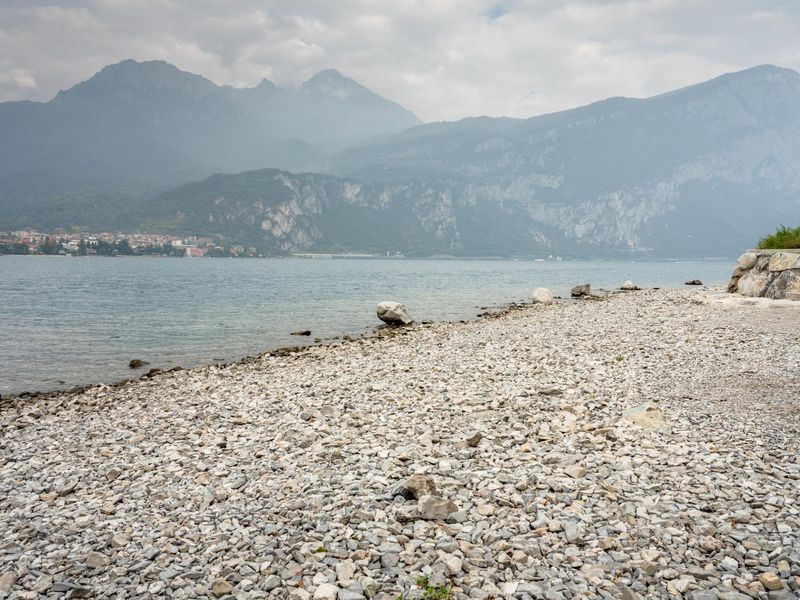Italy Coastal Landscape: Large Rock Gravel Beach HDRi Maps and Backplates