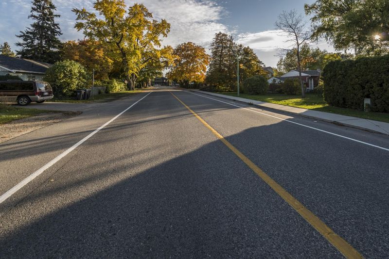 Kelowna, British Columbia: Suburban Road in Autumn HDRi Maps and Backplates