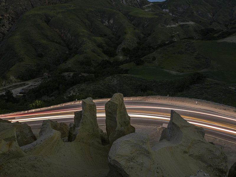 Long exposure photo of a mountain road curve in California, USA HDRi ...