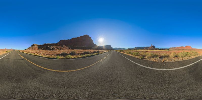 A Long Road Through Rugged Terrain with Rocky Outcrop HDRi Maps and ...