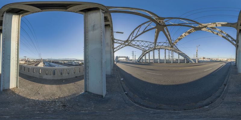 Los Angeles Arch Bridge: A Captivating Cityscape HDRi Maps and Backplates