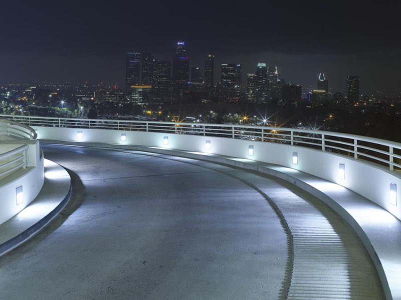 Los Angeles City Road at Night with Clear Sky HDRi Maps and Backplates