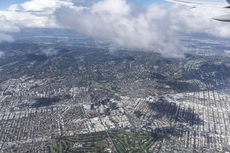 Los Angeles City Skyline: Aerial View HDRi Maps and Backplates