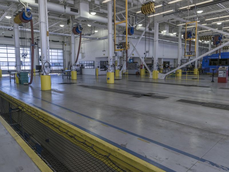 Los Angeles Industrial Warehouse Blue Line HDRi Maps and Backplates