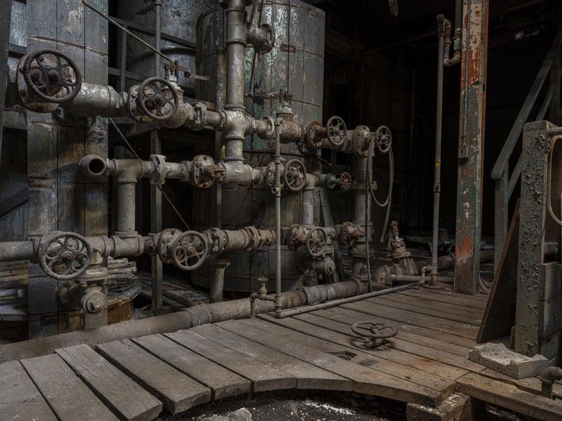 Los Angeles Industrial Workshop with Rusty Pipes HDRi Maps and Backplates