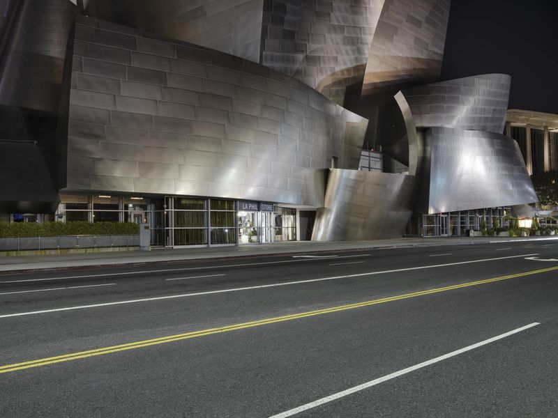 Night View of Modern Architecture in Los Angeles, California, USA HDRi ...