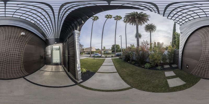 Los Angeles Urban Landscape: Palm Trees and Futuristic Architecture