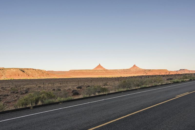 Low Horizon and Clear Sky on Road Travel HDRi Maps and Backplates