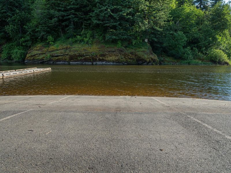 A Lush Landscape: Forest and Boat Ramp by the Lake HDRi Maps and Backplates