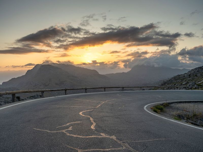 Majorca's Spain Road: Curving at Dawn