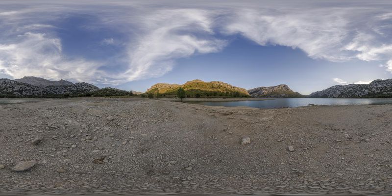 Mallorca Panorama: A Serene Lake, Mountain, and Sky HDRi Maps and ...