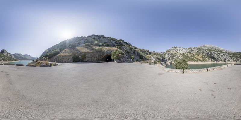 Mallorca, Spain Landscape: Clear Sky Mountain View HDRi Maps and Backplates