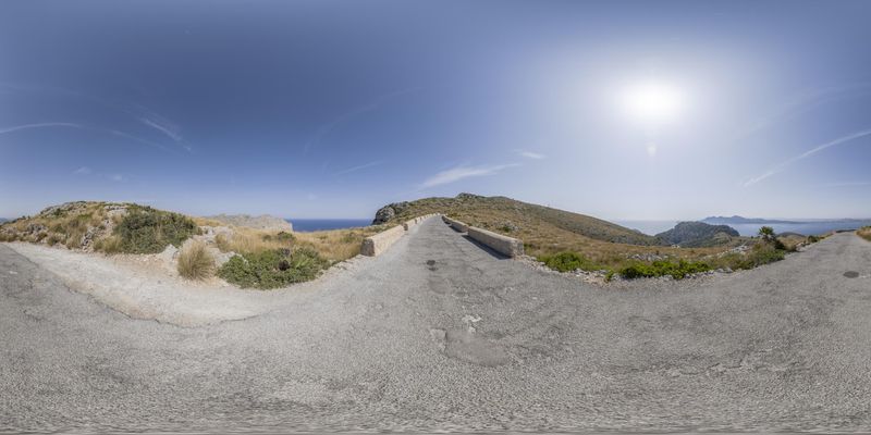 Mallorca Trail: A Panorama of Hill and Cliff HDRi Maps and Backplates