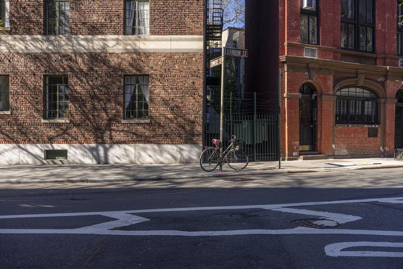 Manhattan Bike Curb in Front of Red Brick Building HDRi Maps and Backplates