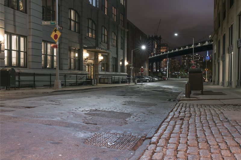 Manhattan Bridge in Dumbo Brooklyn at Night HDRi Maps and Backplates