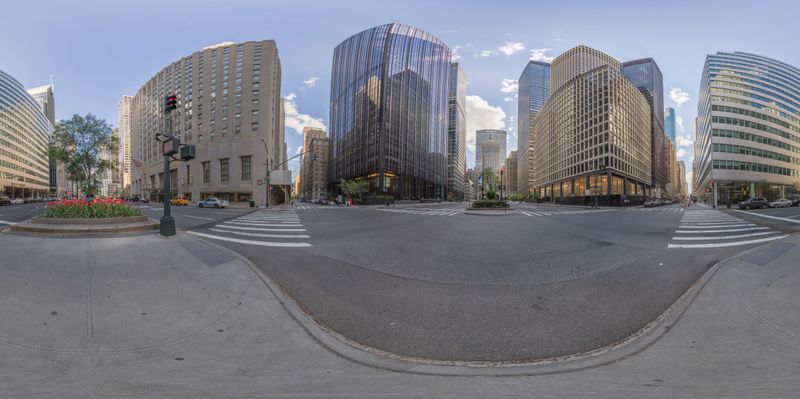 Manhattan, New York Cityscape at Dawn HDRi Maps and Backplates