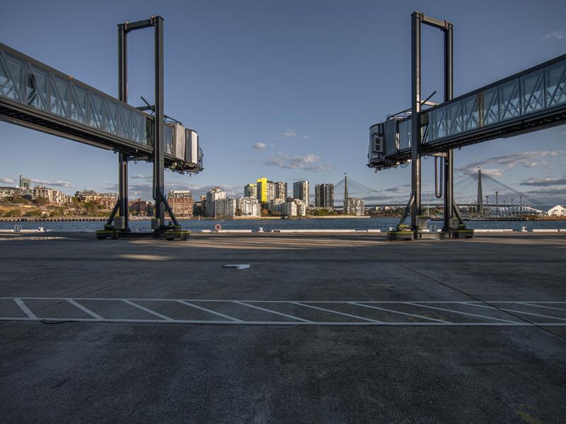 Metropolitan Area Parking Lot with Skyline and Bridge HDRi Maps and ...