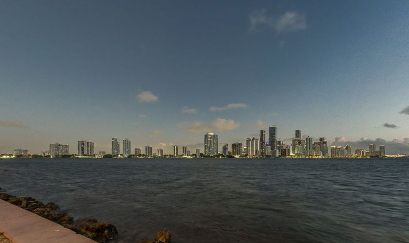 Miami Beach Dawn Over City Skyline and Ocean