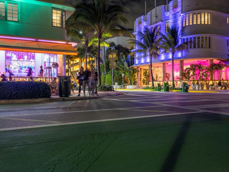 Miami Beach, Florida: Night Lights and Urban Vibes HDRi Maps and Backplates