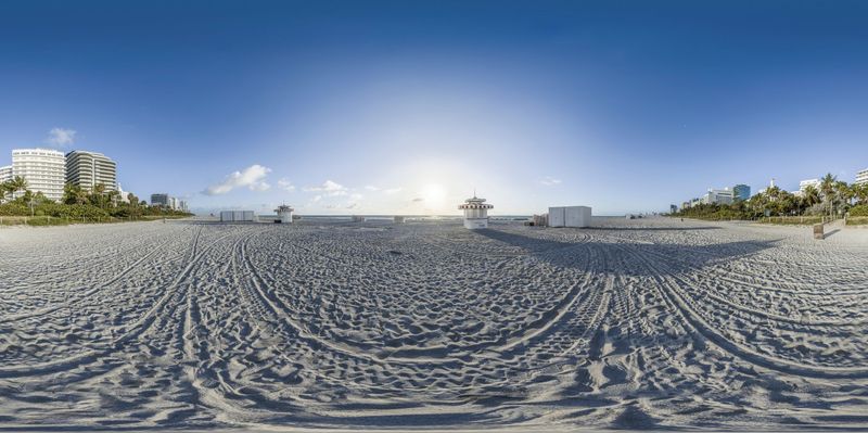 Miami Beach, Florida: Sun Behind a Building