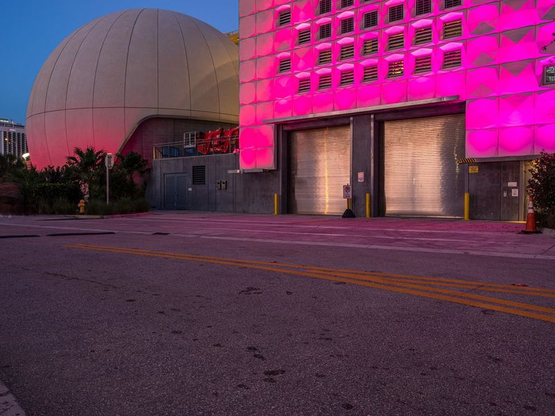 Miami Beach Pink Light Building and Fire Hydrant HDRi Maps and Backplates