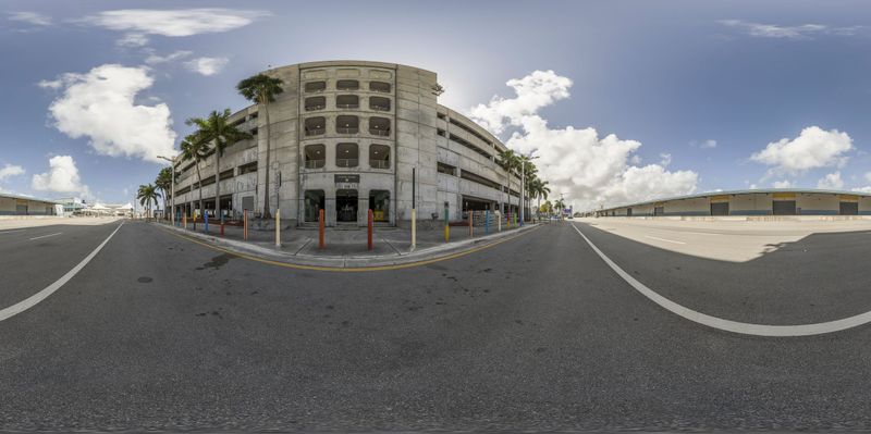 Miami Beach Roads: Leading to the Ocean Under Cloudy Skies HDRi Maps ...