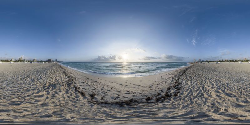 Miami Beach, USA: Coastal Open Space HDRi Maps and Backplates