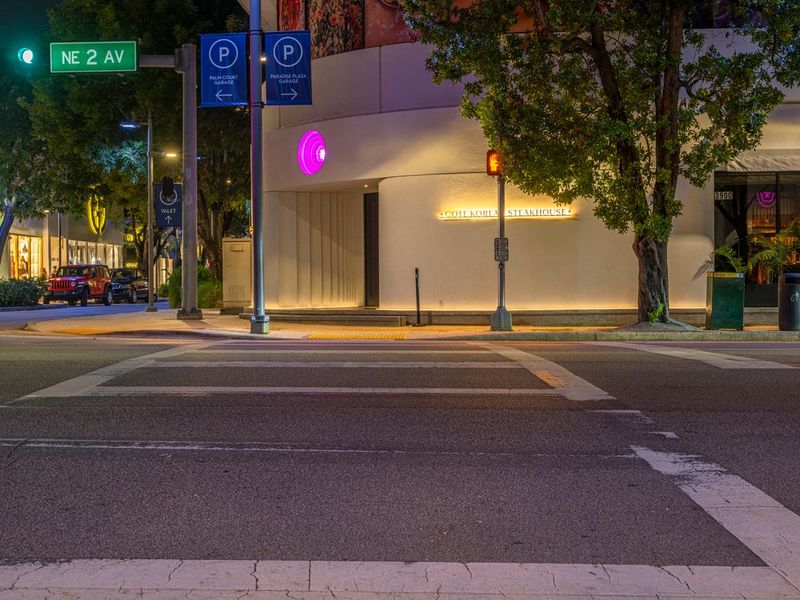 Crosswalks in the City of Miami: Illuminated by Artificial Light HDRi ...