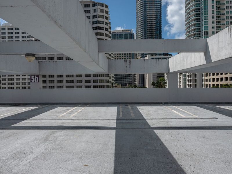 Miami Cityscape from Parking Lot: Urban Design HDRi Maps and Backplates