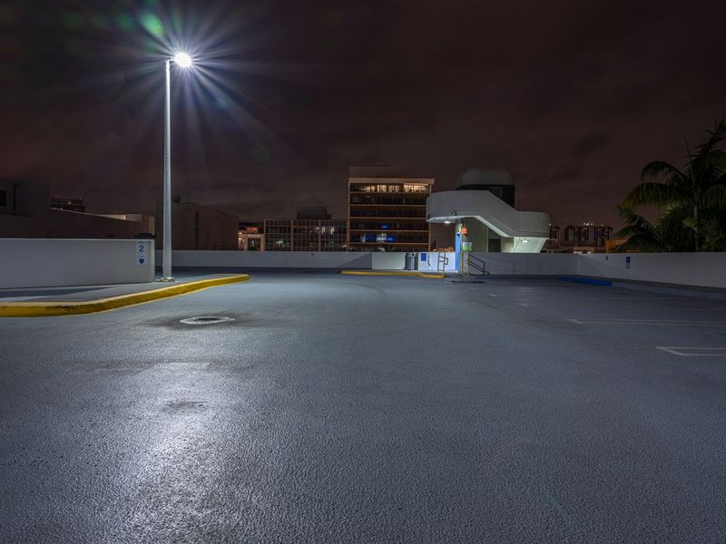 Miami Night with Car Park Light Pole HDRi Maps and Backplates