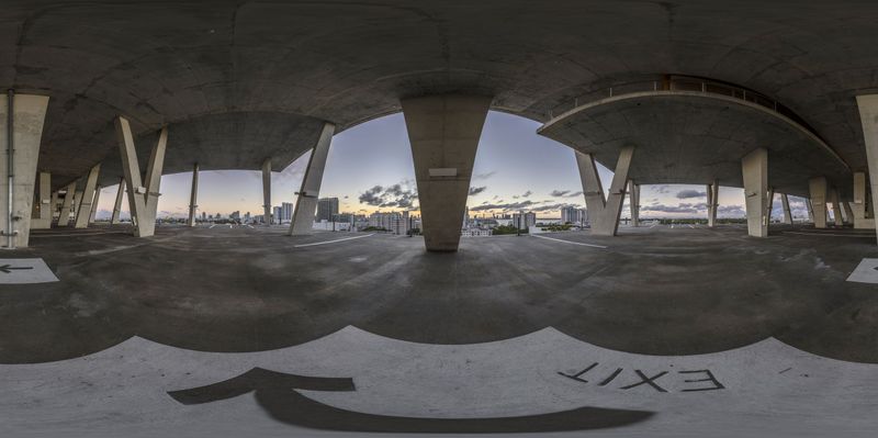 Miami Parking Garage at Sunset: A View Through the Clouds - HDRi Maps ...
