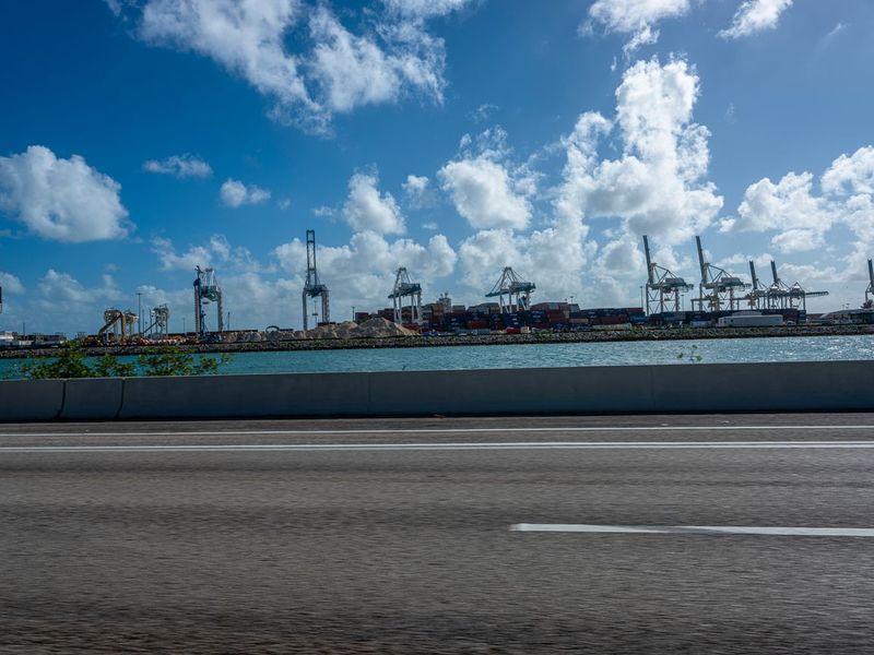 Miami Road with City and Ocean Views HDRi Maps and Backplates