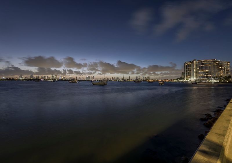 Miami Skyline at Night HDRi Maps and Backplates
