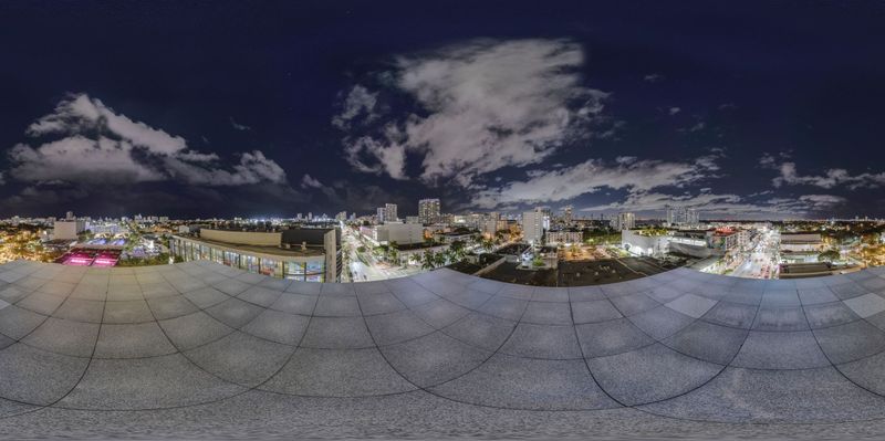 Miami Skyline at Night: Modern Architecture and Urban Lights HDRi Maps ...