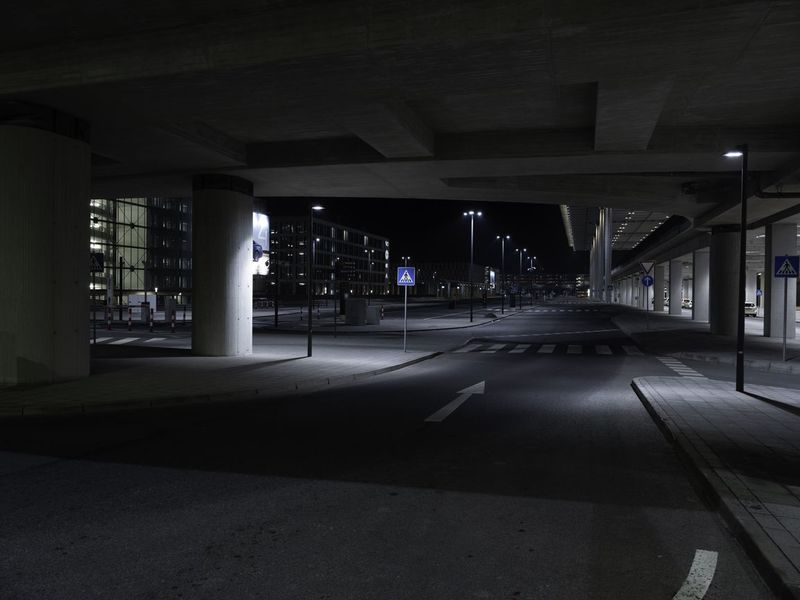 Midnight City Road: Illuminated by the Night Sky HDRi Maps and Backplates
