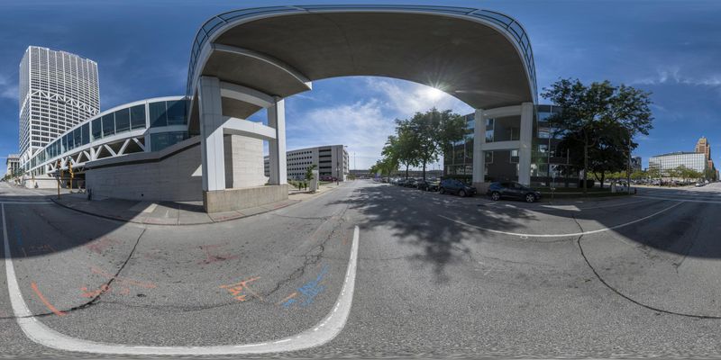 Milwaukee, Wisconsin: City Intersection - HDRi Maps and Backplates