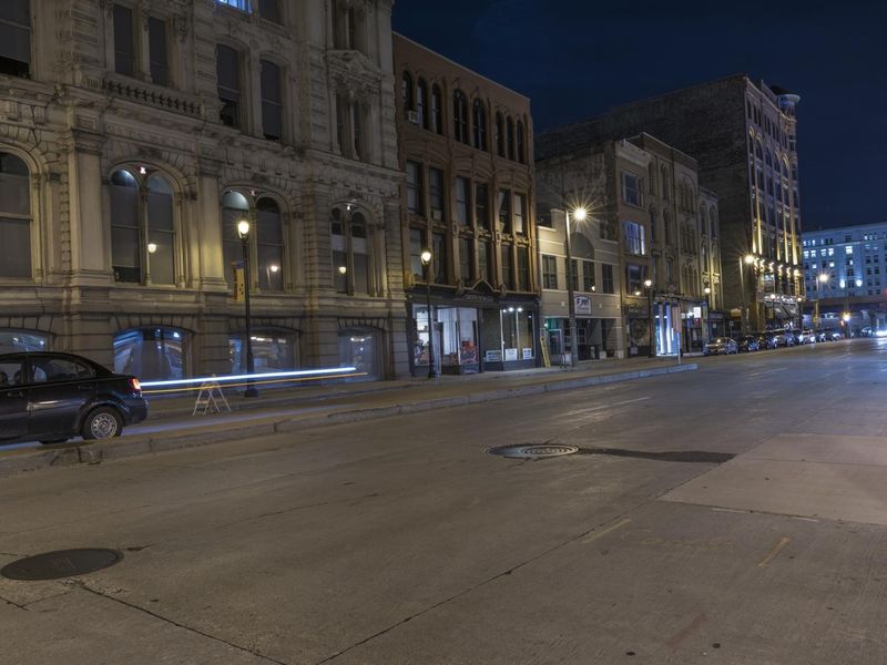 Milwaukee, Wisconsin City Night Skyline HDRi Maps and Backplates